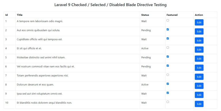Laravel Blade Directives